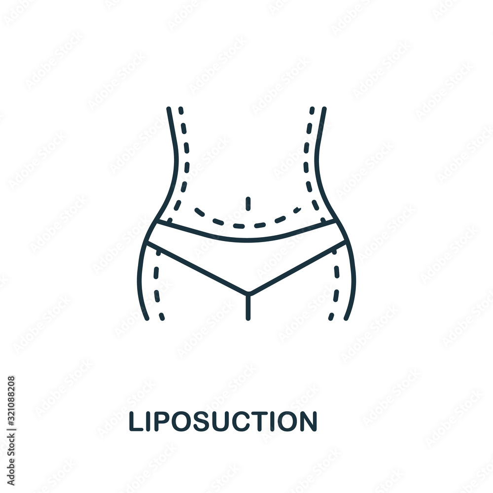 Liposuction icon from plastic surgery collection. Simple line element ...