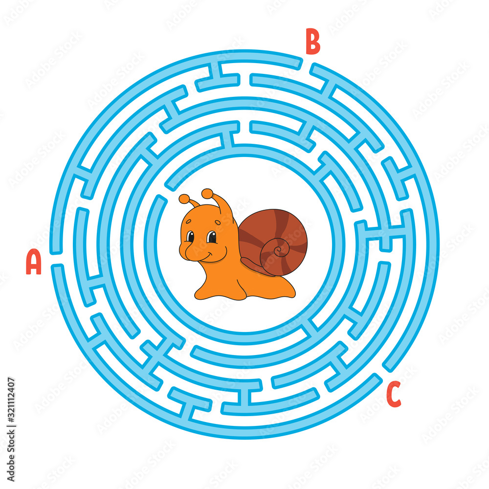 Circle maze. Game for kids. Puzzle for children. Round labyrinth ...