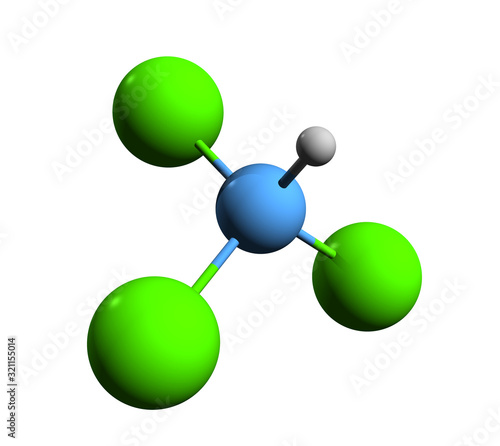 3D image of chloroform skeletal formula - molecular chemical structure ...
