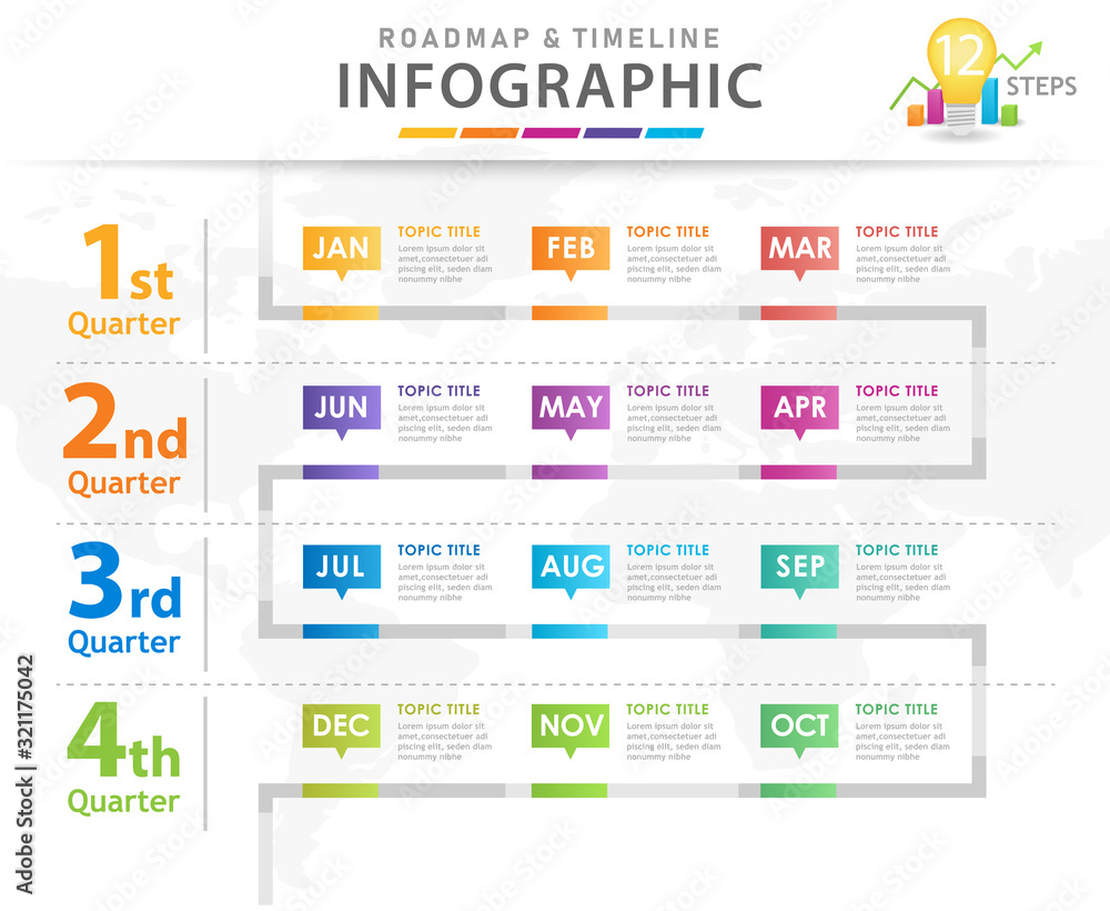 Infographic template for business. Modern Timeline diagram calendar ...