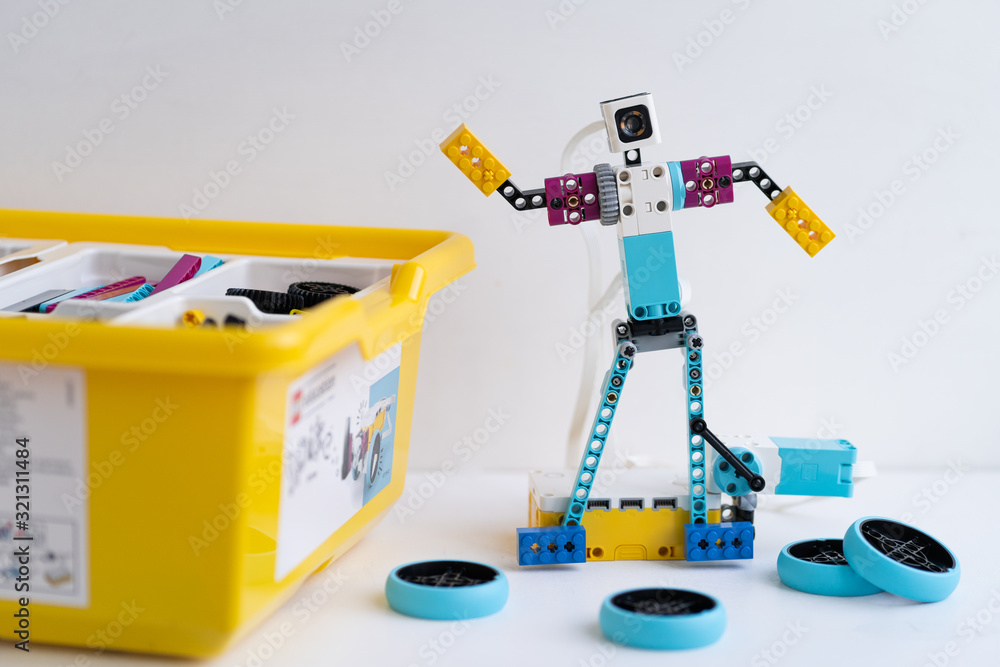 Minsk, Belarus. February, 2020. The new Spike Prime robot, released by ...