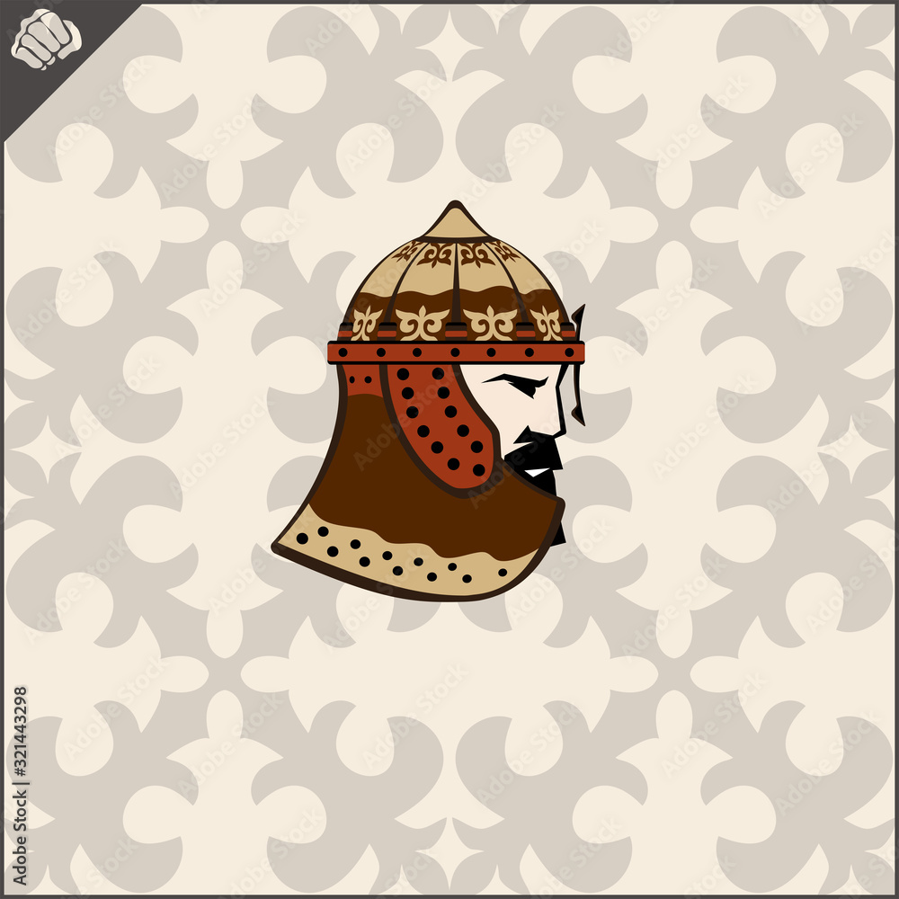 Central Asian warrior nomads, Isolated vector illustration in flat ...