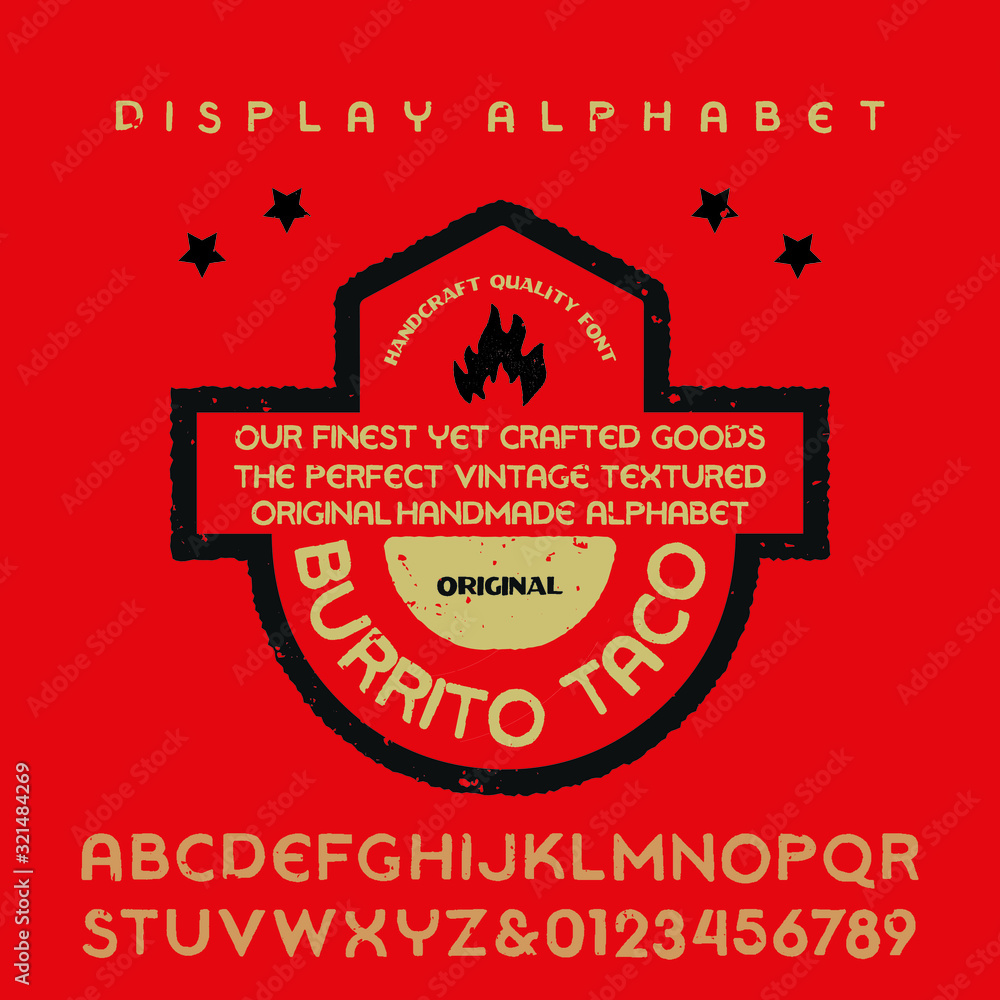 Hand drawn vintage retro font. Outdoor advertising of American ...