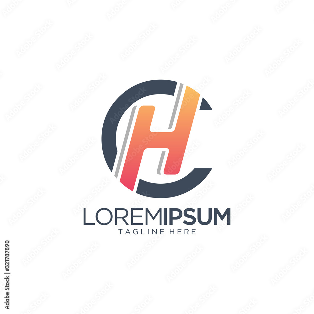 Letter CH Logo Vector Template Stock Vector | Adobe Stock