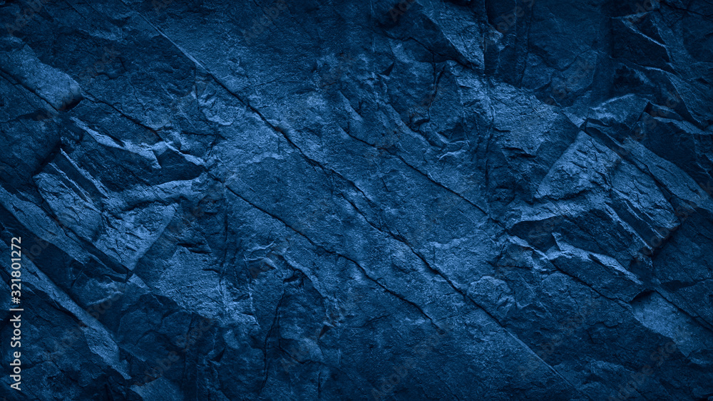 Blue stone background. Toned rock texture. Close-up. Dark blue grunge ...