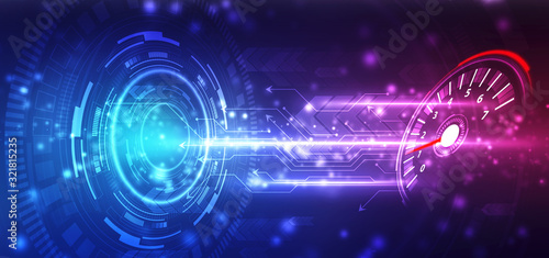 Speed motion background with fast speedometer car. Racing velocity ...