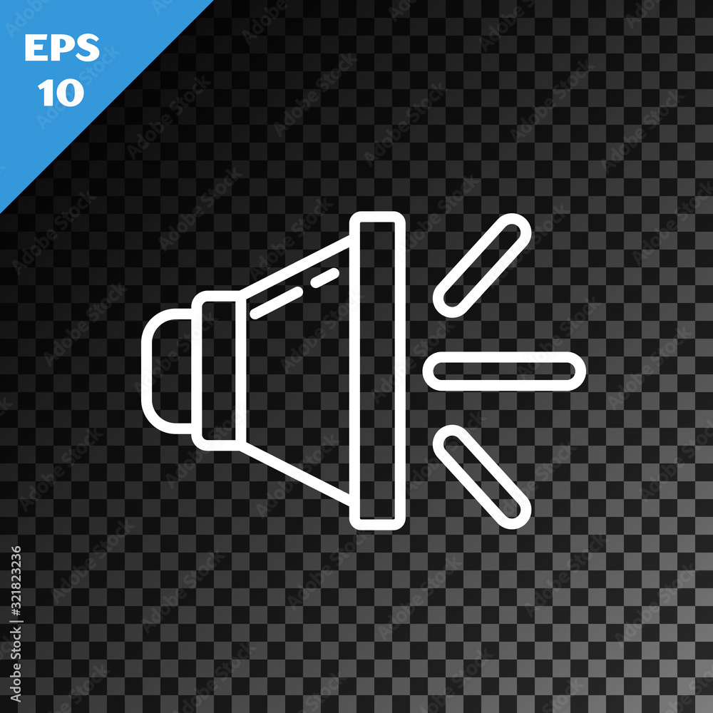 White line Speaker volume, audio voice sound symbol, media music icon ...