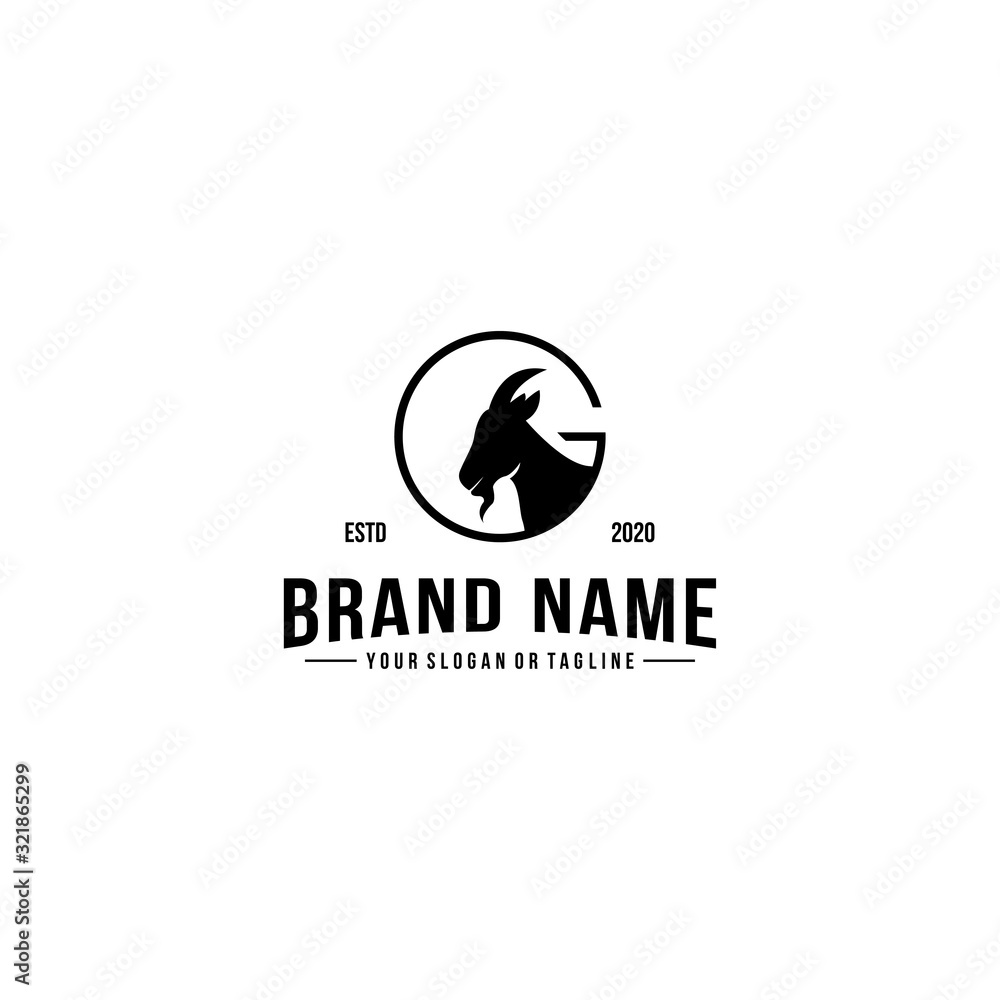 Creative Logo design goat head vector Stock Vector | Adobe Stock