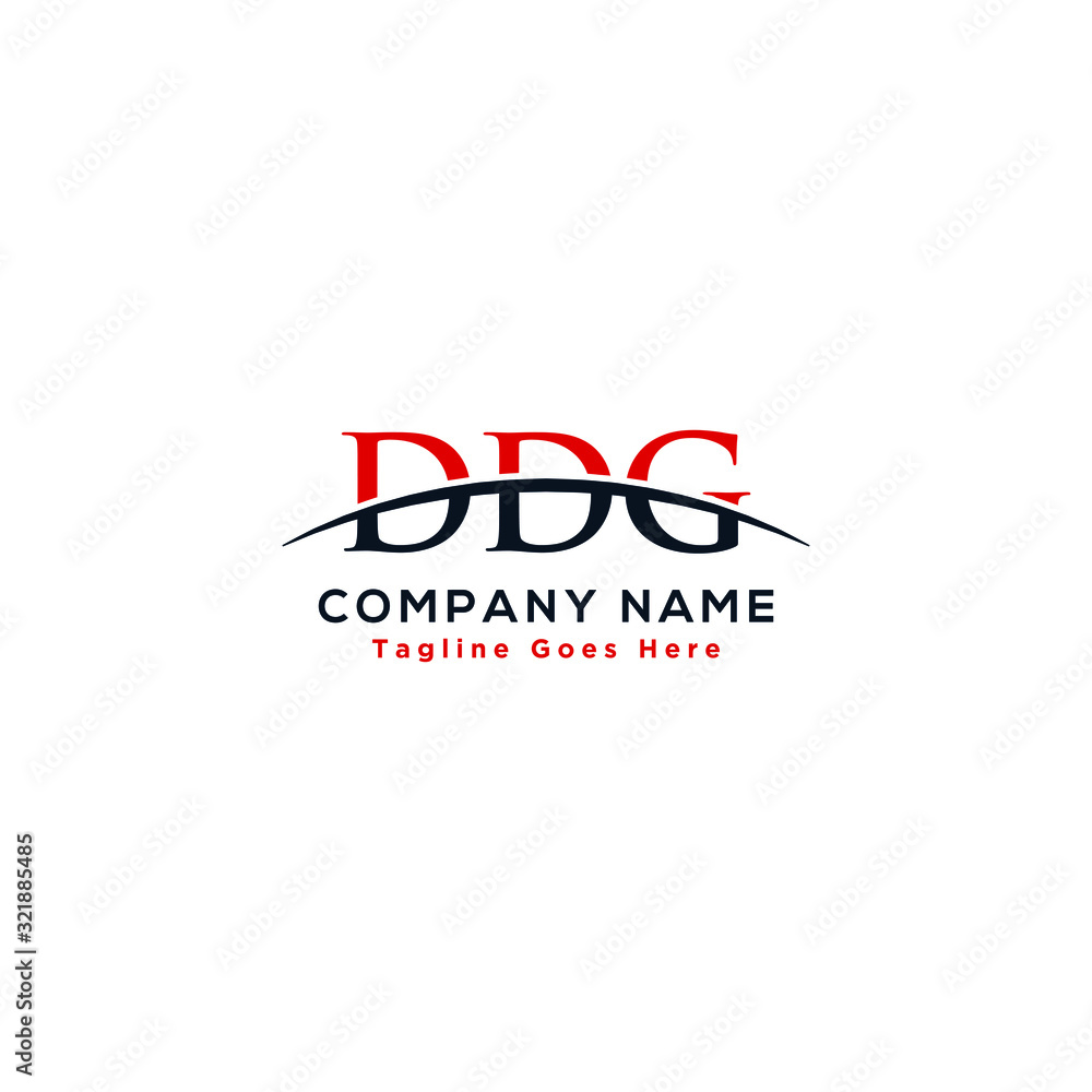 Initial letter DDG, overlapping movement swoosh horizon logo company ...