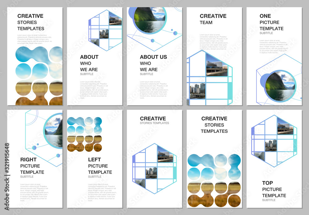 Social networks stories design, vertical banner or flyer templates ...