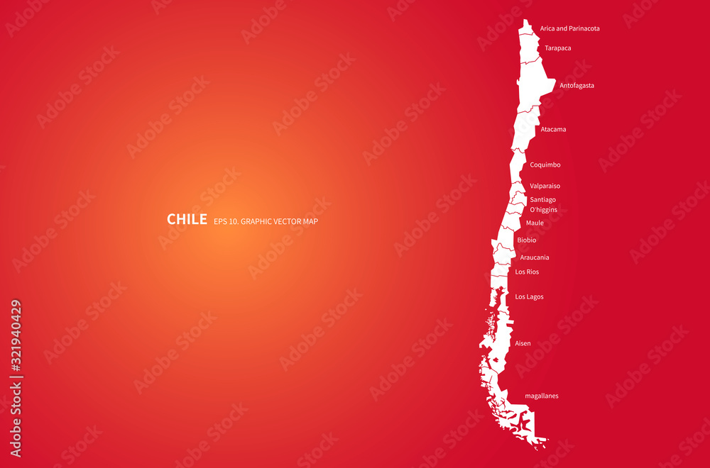 graphic vector of chile map. latin america countries map. south america ...