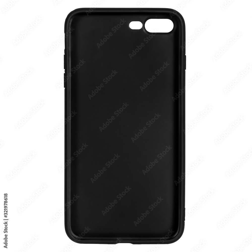 Black silicone case for smartphone or phone with cutouts for the camera ...