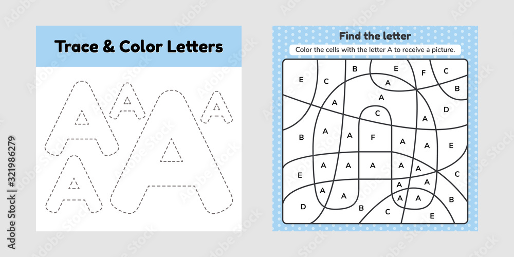 Coloring book letter for kids. Worksheet for preschool, kindergarten ...