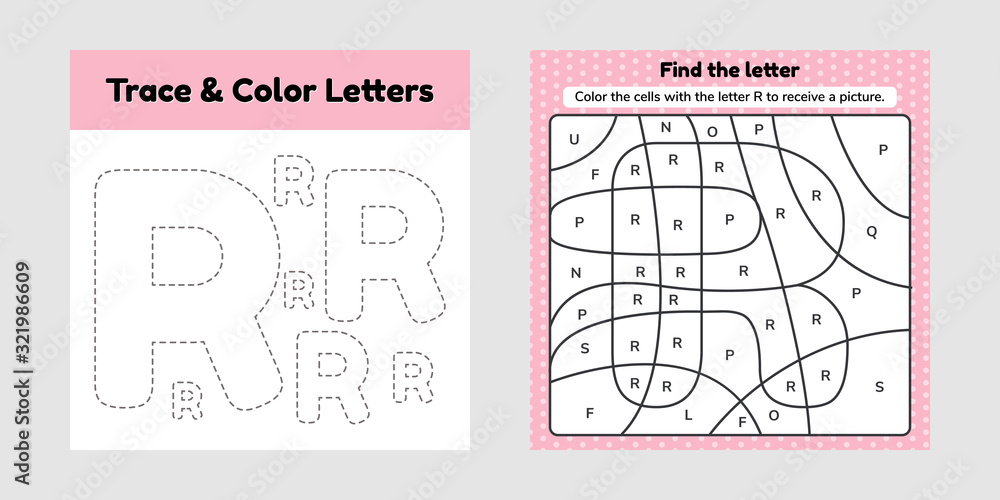 Coloring book letter for kids. Worksheet for preschool, kindergarten ...