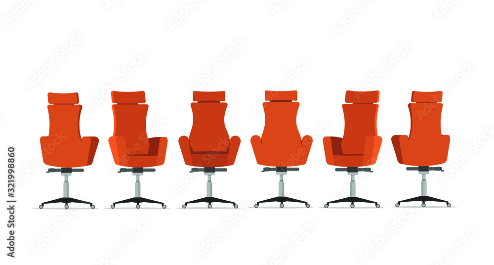 Office chair design with different points of view, used for interior ...