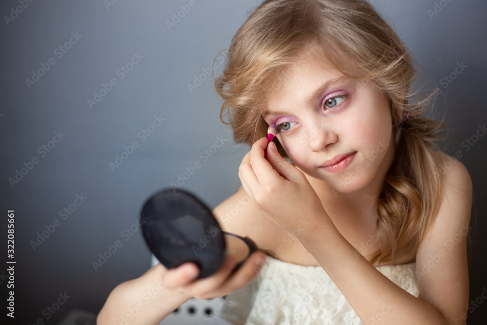 charming child, little beauty, cute girl of 7-8 years old with ...