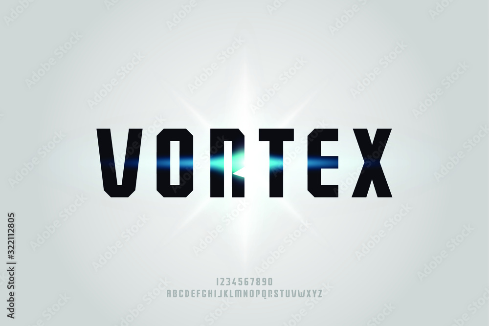 Vortex, an Abstract technology futuristic alphabet font. digital space ...