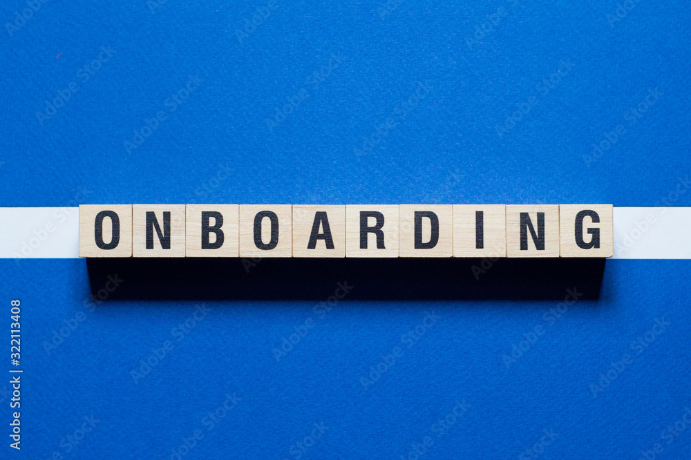 Onboarding word concept on cubes Stock Photo | Adobe Stock