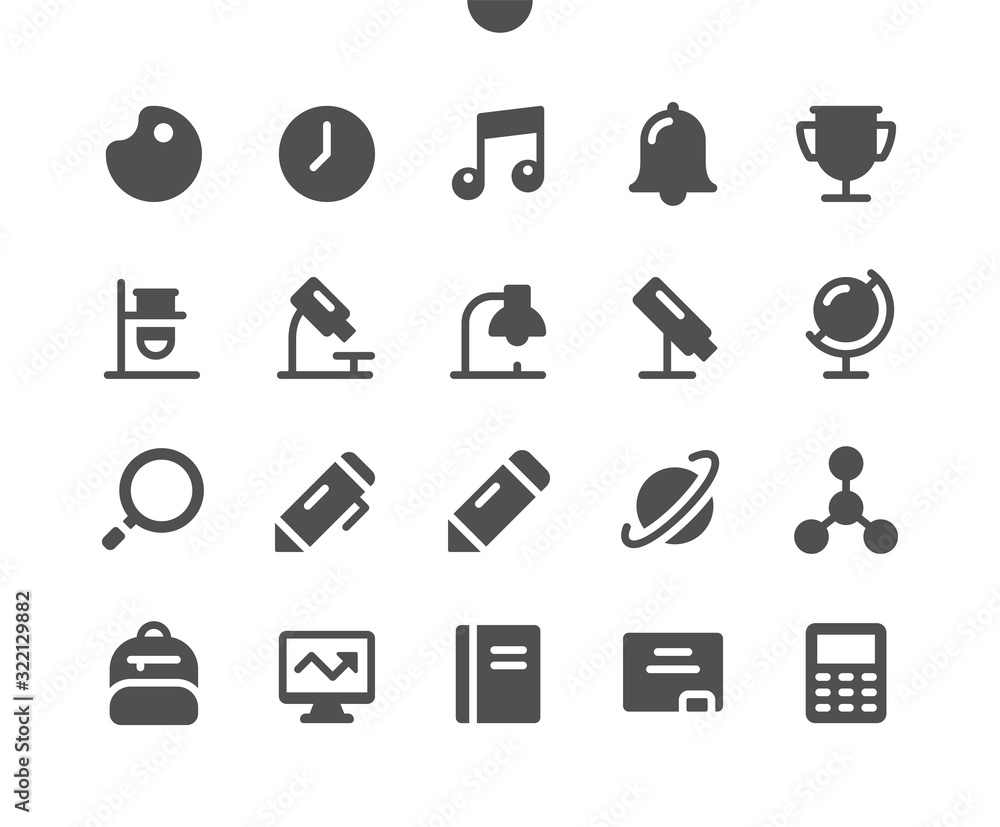 School Subjects UI Pixel Perfect Well-crafted Vector Solid Icons 48x48 ...