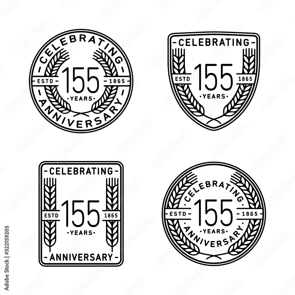 155 years anniversary celebration logotype. 155th anniversary logo ...