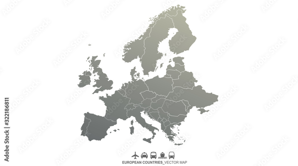 countries design vector of europe map. world map. eu map infographic ...