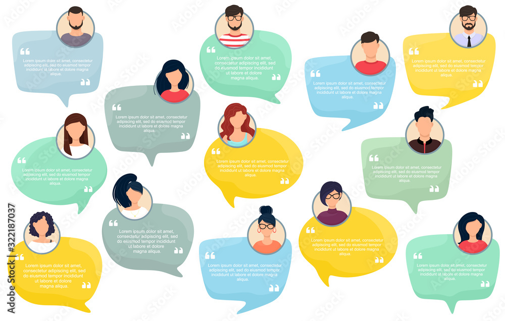 Testimonial Speech bubble concept, customer feedback for info graphic ...