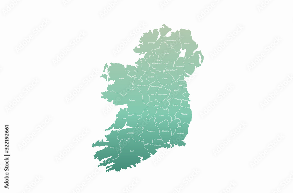 graphic vector of ireland map. infographic ireland map. europe country ...