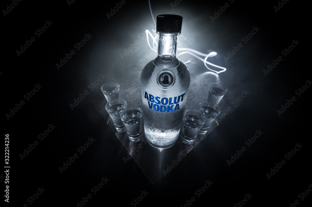 BAKU, AZERBAIJAN - FEB 09, 2020: Absolut Vodka is a brand of vodka ...
