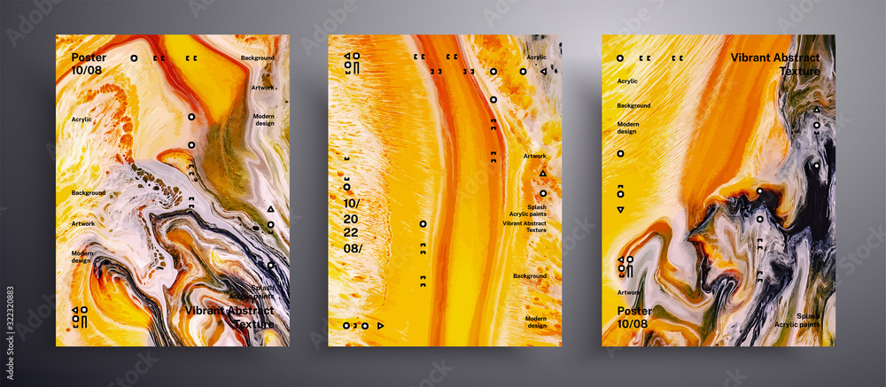 Modern painting covers set. Liquid marble texture. Creative fluid ...
