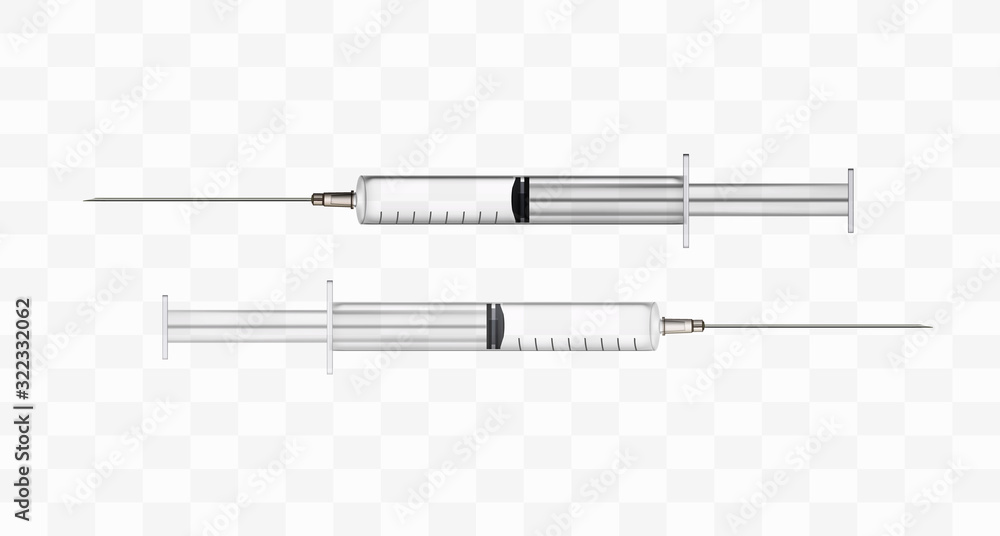 Syringe. Realistic. 3d. Vector stock illustration. Medical syringe on ...