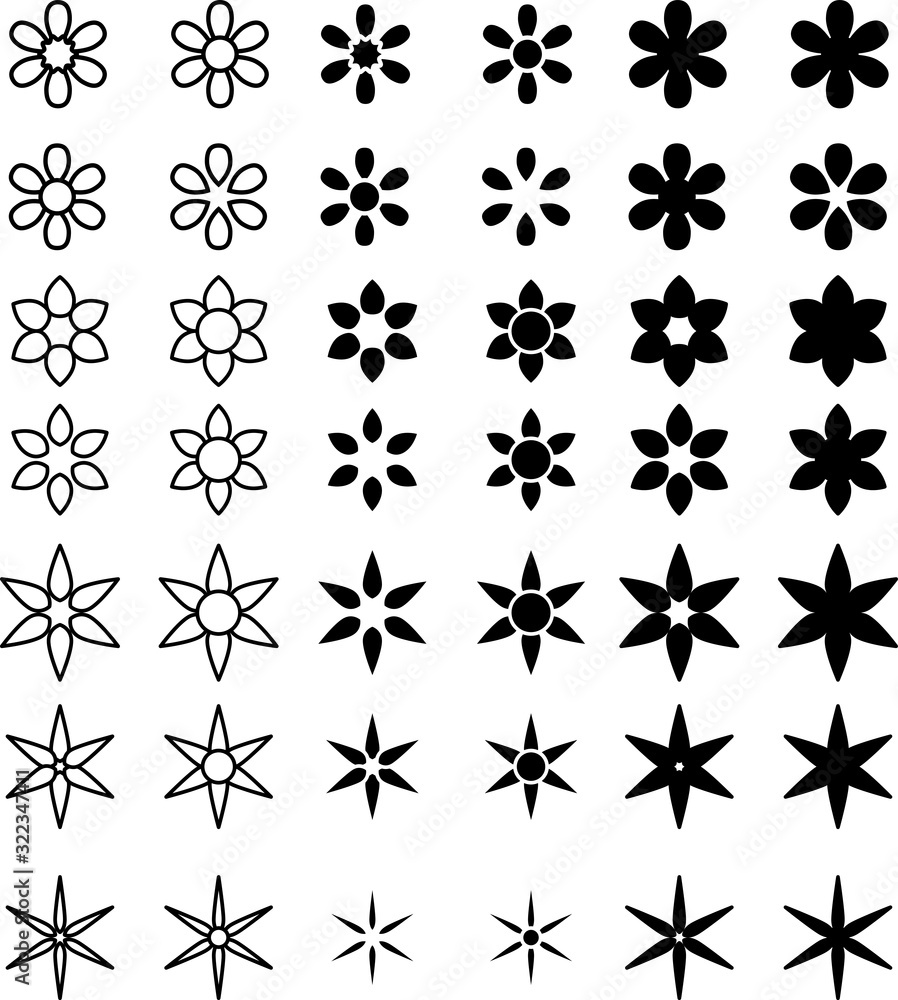 flower of six petals , vector illustration Stock Vector | Adobe Stock