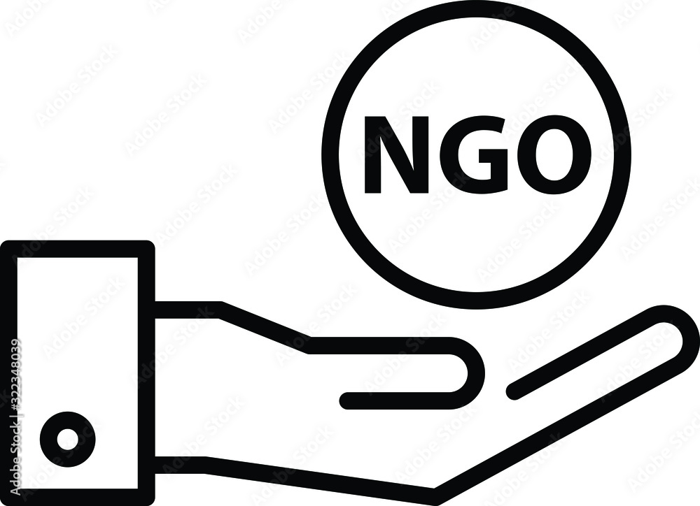 NGO icon, vector line illustration Stock Vector | Adobe Stock