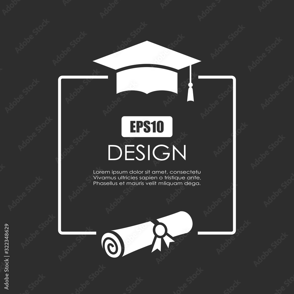 Graduation ceremony invitation card Stock Vector | Adobe Stock