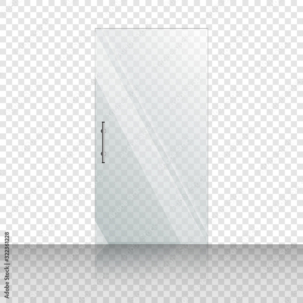 Transparent glass door isolated on transparent background. Store glass ...