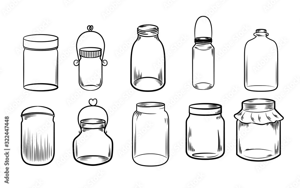 jar vector set collection graphic clipart design Stock Vector | Adobe Stock
