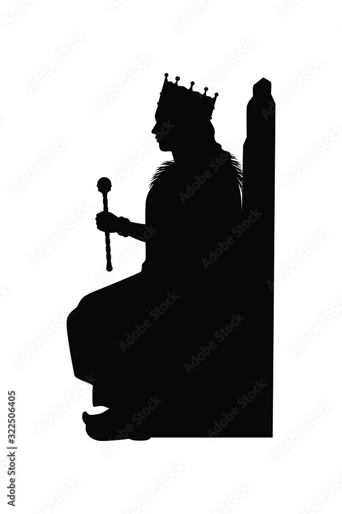 Silhouette of sitting king vector illustration Stock Vector | Adobe Stock