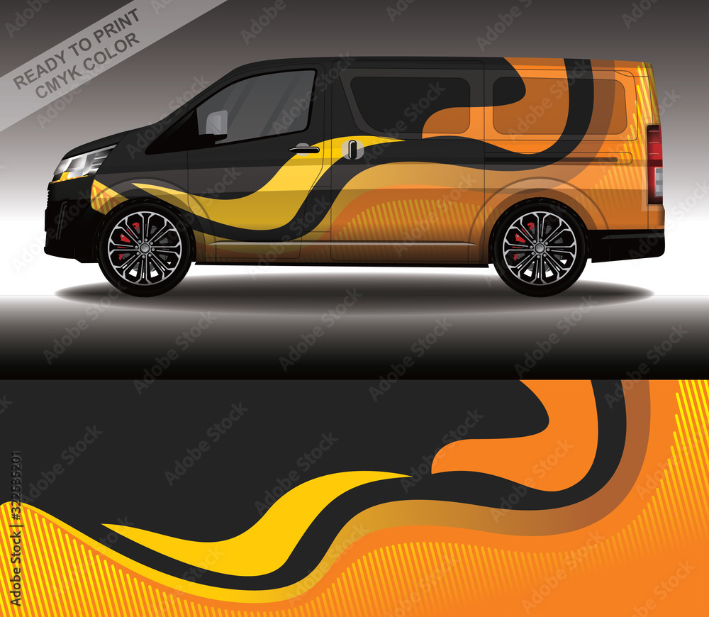 Car wrap decal design vector, custom livery race rally car vehicle ...