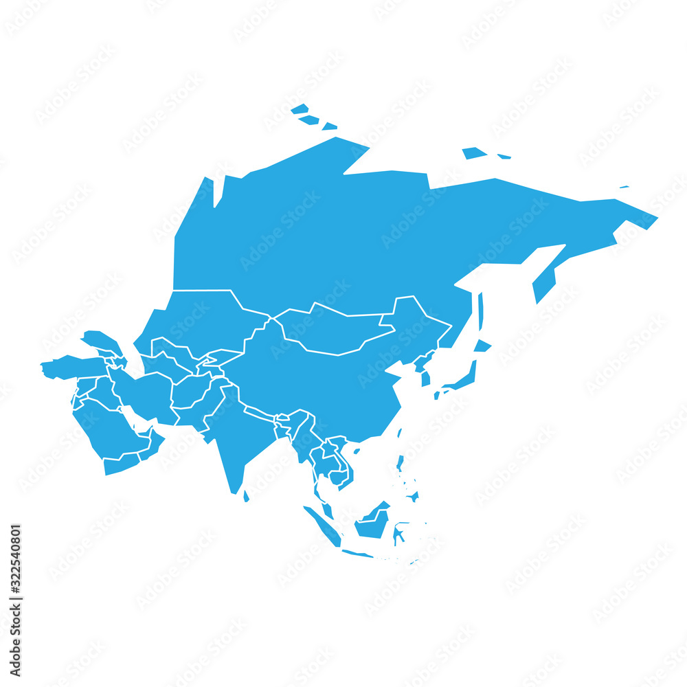 Very simplified vector infographical political map of Asia Stock Vector ...