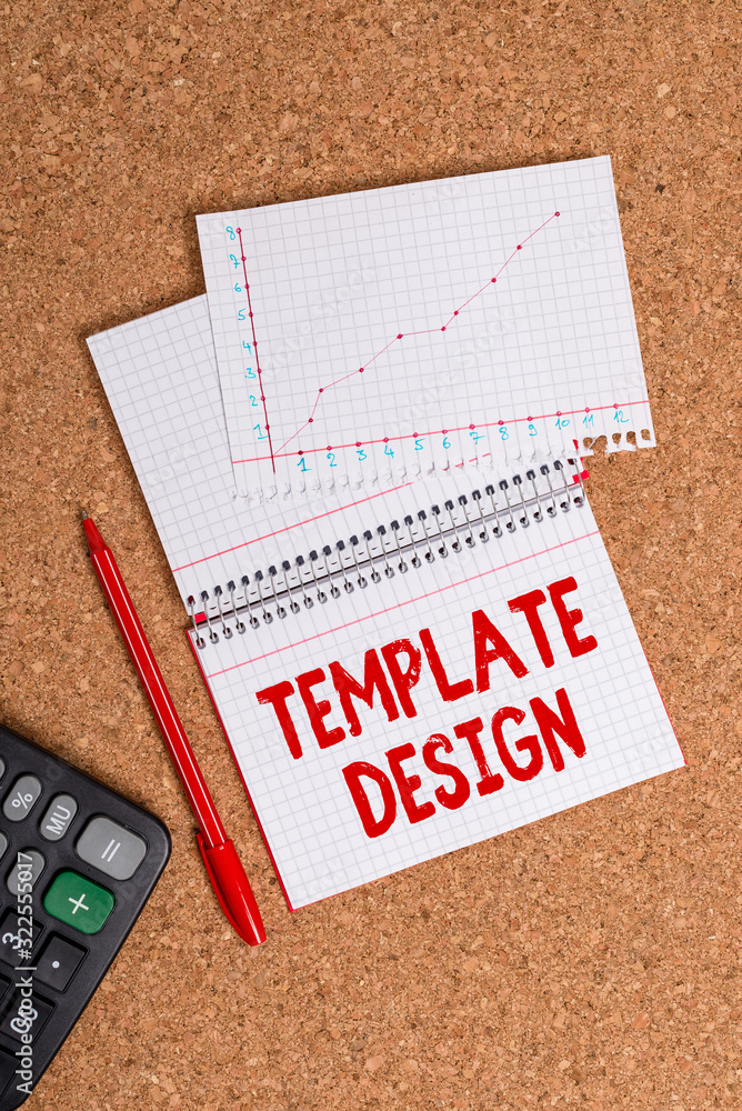 Writing note showing Template Design. Business concept for an overall ...