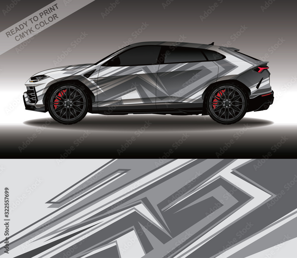 Car wrap decal design vector, custom livery race rally car vehicle ...