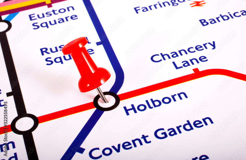 Holborn Station on a London Underground Map Stock Photo | Adobe Stock