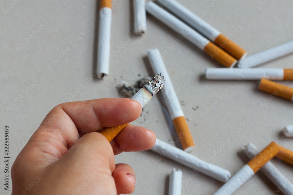 cigarette smoking smoker nicotine woman addiction quit concept The ...