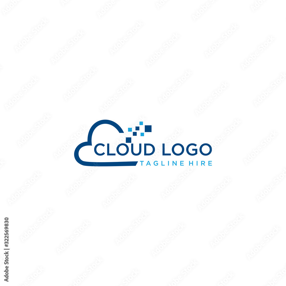 Cloud logo vector for software house, software developer, web developer ...
