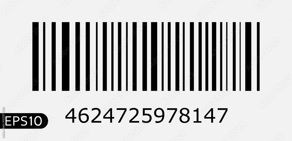 Realistic barcode. Vertor code barcode mockup. Vector graphics on white ...