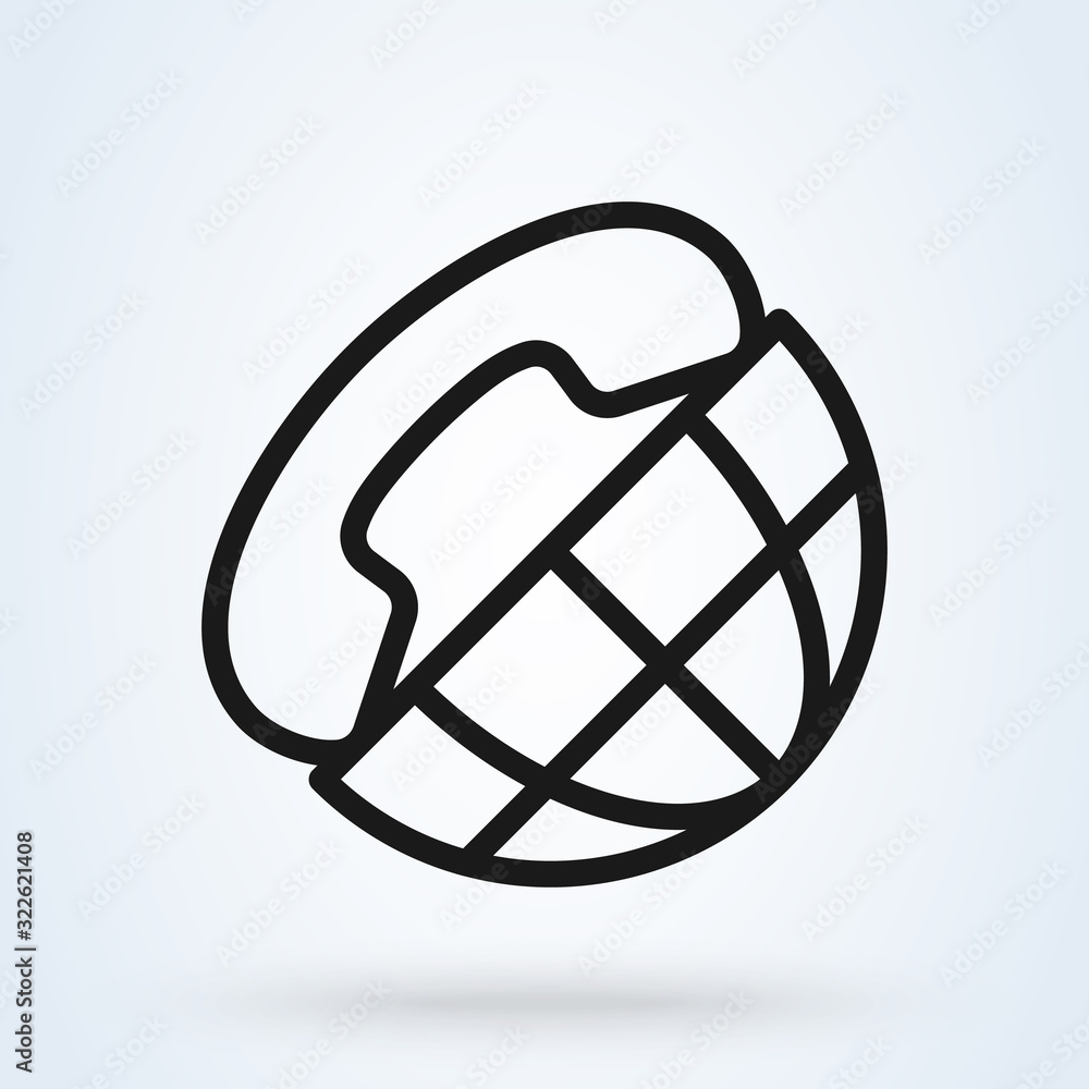 Phone icon with globe in line style. Global client support ...
