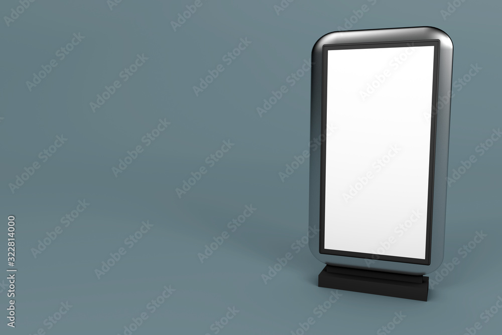 3d rendering of trade and retail concepts. Empty advertising billboard ...