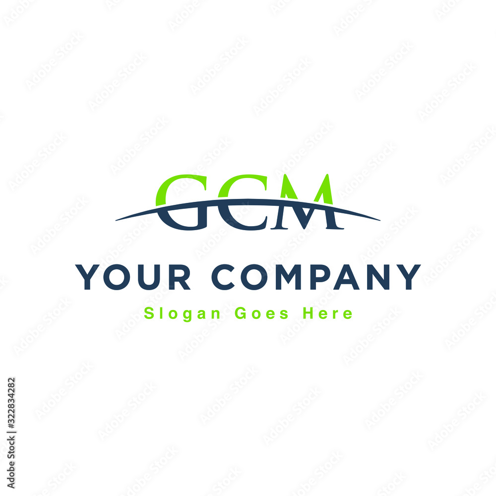 Initial letter GCM, overlapping movement swoosh horizon logo design ...