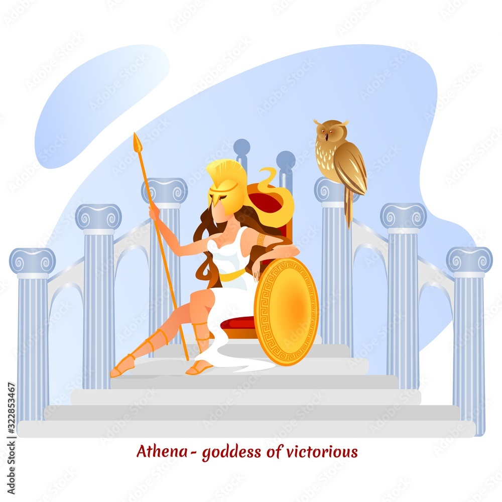 Legendary Athena Olympian Greek Goddess of War in Ancient Greece Myths ...