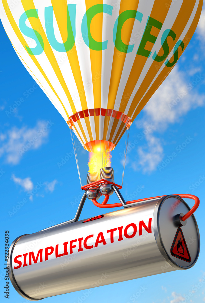 Simplification and success - pictured as word Simplification and a ...