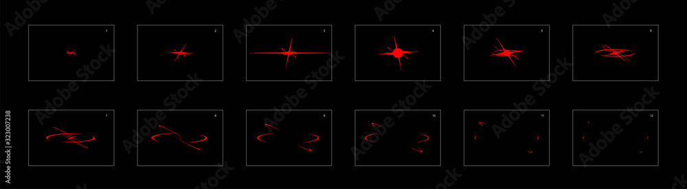 Vector de Stock Shine fire animation effect. energy animation effect. frame by frame classic ...